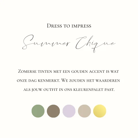 Dresscode kaartje summer chique