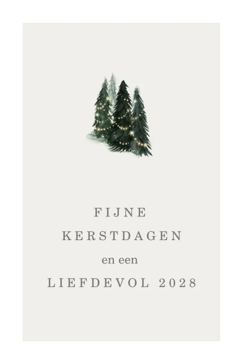 Online een kerstkaartje sturen met boompjes