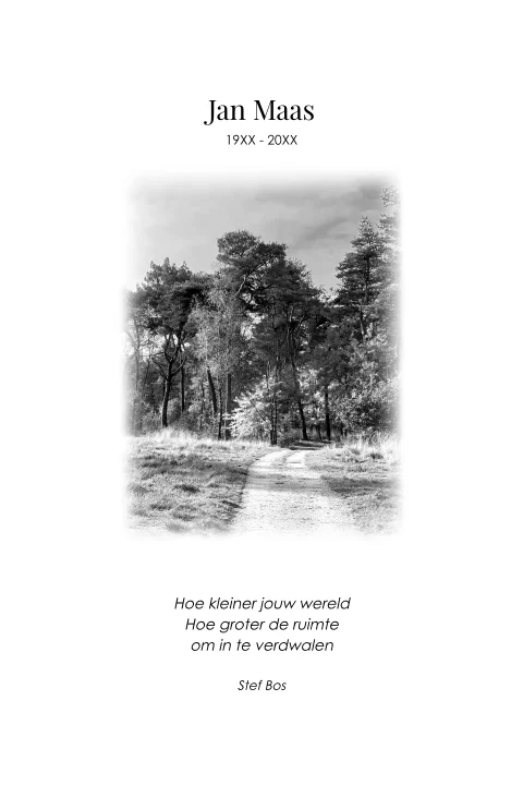 Rouwkaart bomen