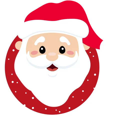 Carte de Noël rouge en forme de Père Noël