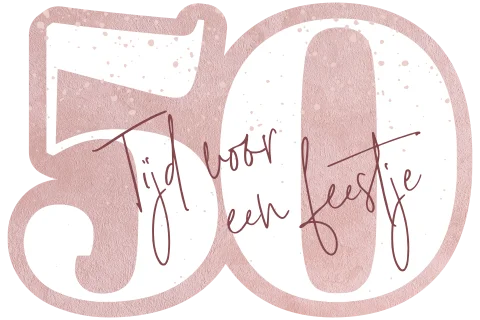 Verjaardagskaart in vorm van het getal 50