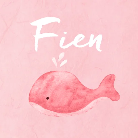Lief getekend geboortekaartje meisje met walvis