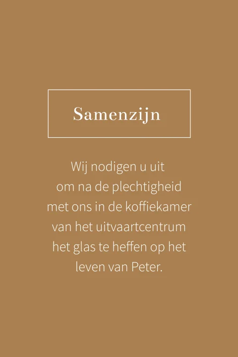 Basic kaartje uitnodiging voor samenzijn na plechtigheid