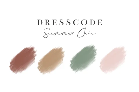 Dresscode kaartje summer chique voor gasten op jullie bruiloftsfeest