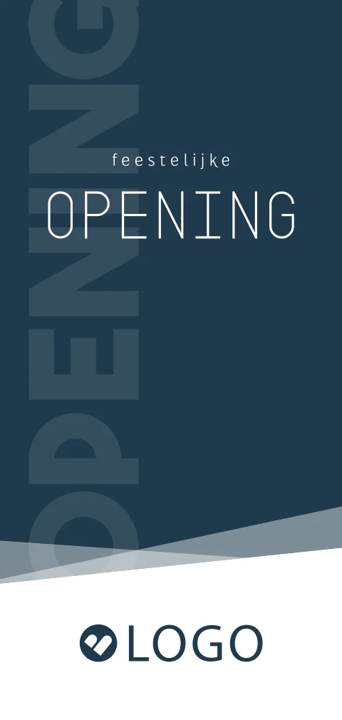 Strakke uitnodiging voor zakelijke opening met logo
