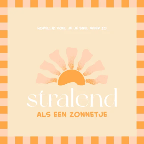 Kleurrijke beterschap wenskaart met stralende zon