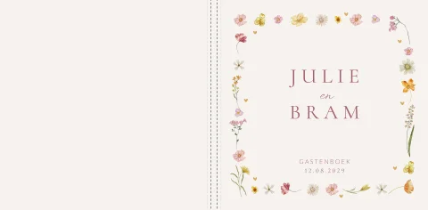 gastenboek bruiloft bloemen kader hartje
