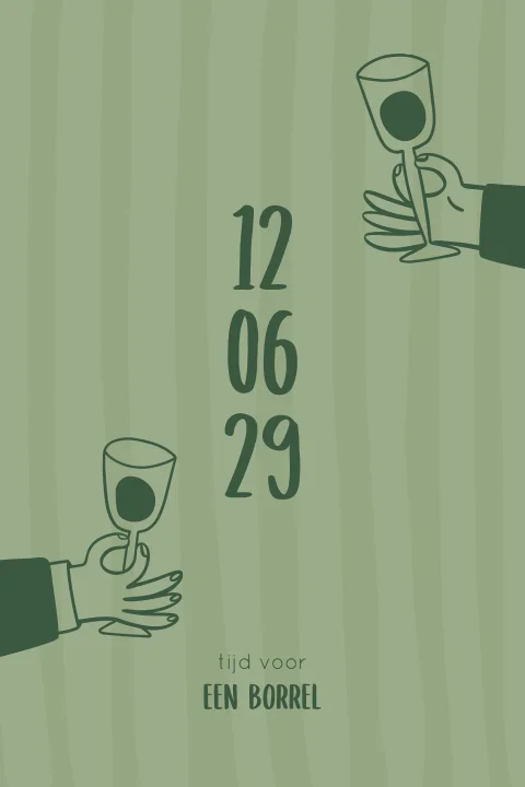 Hippe zakelijke uitnodiging tijd voor een borrel met strepen en glazen