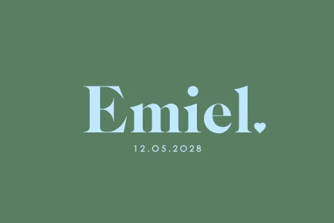 Communiekaart in colorblock thema met groen en blauw