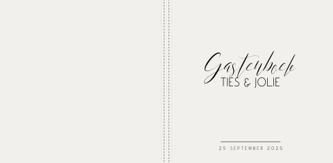 Gastenboek zwart wit met sierlijk lettertype